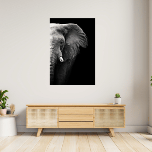 Elephant Half Face Canvas Upscale your Home or Office with Animal Art ...